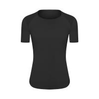 China Athletic Ladies Yoga Tops / Short Sleeve Workout Shirts With Breathable Mesh for sale