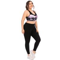 China Sports Leggings And Bra Plus Size Women's Workout Sets Anti UV Polyester Black for sale