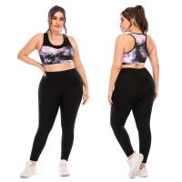 China Sports Leggings And Bra Plus Size Women's Workout Sets Anti UV Polyester Black for sale