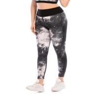 China Elastic Running Patterned Yoga Pants High Density Polyester With Zipper Pocket for sale
