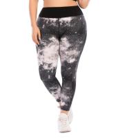 China Elastic Running Patterned Yoga Pants High Density Polyester With Zipper Pocket for sale