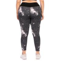 China Elastic Running Patterned Yoga Pants High Density Polyester With Zipper Pocket for sale