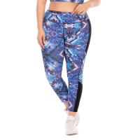China Polyester Women's High Waist Yoga Leggings / Workout Pants With Side Pocket for sale