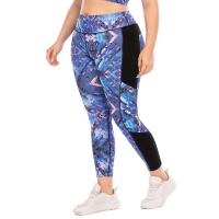 China Polyester Women's High Waist Yoga Leggings / Workout Pants With Side Pocket for sale