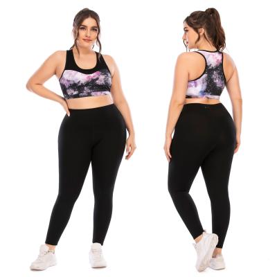 China Womens Leggings And Sports Bra Plus Size Yoga Sets High Elastic Anti Pilling for sale