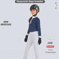 China White Children'S horse riding Pants Side pocket equestrian breeches Moisture Wicking Fabric for sale