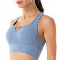 China Women V Neck Nylon Sports Bras With Removable Pads Quick Drying for sale