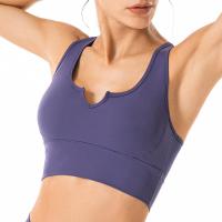 China Women V Neck Nylon Sports Bras With Removable Pads Quick Drying for sale
