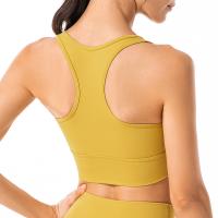 China Women V Neck Nylon Sports Bras With Removable Pads Quick Drying for sale