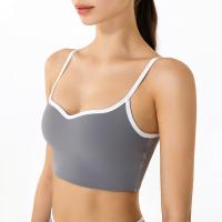China Nylon Thin Strap Comfortable Womens Sports Bra Nuded Feeling Gym Yoga Underwear for sale