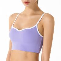 China Nylon Thin Strap Comfortable Womens Sports Bra Nuded Feeling Gym Yoga Underwear for sale