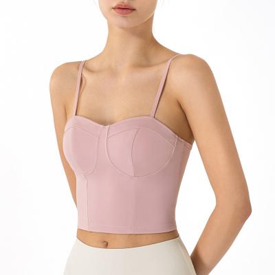 China 4 colors Solid Color Adjustable Splice Womens Sports Bra Breathable Yoga underwear for sale