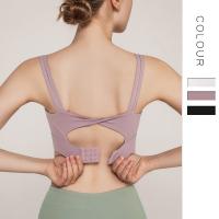 China ODM Womens Sports Bra For Active Wear Nylon Yoga Crop Top Gym Workout Underwear for sale