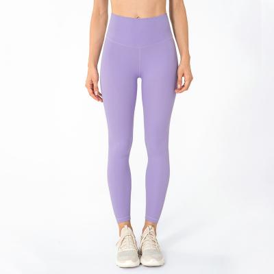China Double Sided Matte Nude Running Yoga Pants Women High Waist Workout Leggings for sale