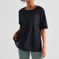 China Double Sided Brocade Mesh Stitching Casual Sports Top Fitness Women'S Short Sleeve T - Shirt for sale