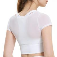 China Mesh Short Sleeve 2 Piece Womens Sports Bra Running Leisure Yoga Bra for sale