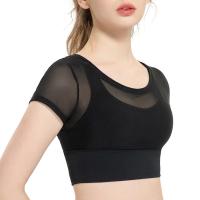 China Mesh Short Sleeve 2 Piece Womens Sports Bra Running Leisure Yoga Bra for sale