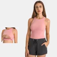 China Hot Sale Criss Back Padded Strappy Sports Bras Women Tank Top Active Stretch for sale