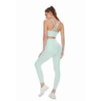 China Nylon Light Green Lightweight Women Yoga Bra Sets Active Stretch Yoga Fitness Leggings for sale