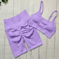 China Women Seamless Yoga Workout Set 2 Piece Outfits Gym Push Up Shorts And Sports Bra for sale