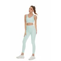 China 2 Piece Women Yoga Leggings Sets Clothes Shockproof Wide Sports Bra Yoga Clothing for sale