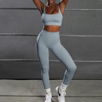 China New Arrival Seamless 2 Pieces Yoga Set For Women Ruched Butt Leggings And Sports Bra for sale