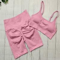 China Summer Two Multicolor Yoga Outfits Ruched Butt Lifting Shorts And Breathable Sports Bra for sale