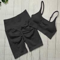 China Summer Two Multicolor Yoga Outfits Ruched Butt Lifting Shorts And Breathable Sports Bra for sale