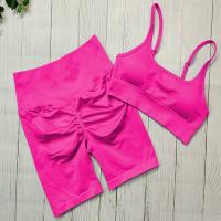 China Summer Two Multicolor Yoga Outfits Ruched Butt Lifting Shorts And Breathable Sports Bra for sale