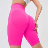 China Seamless Yoga Gym Cycling Shorts Scrunch Butt Push Up Nylon High Waist for sale