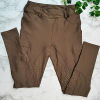 China Full Seat Silicone Brown Horse Riding Pants 280gsm Moisture Wicking for sale