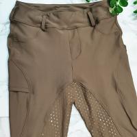 China Full Seat Silicone Brown Horse Riding Pants 280gsm Moisture Wicking for sale
