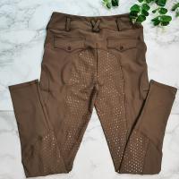 China Full Seat Silicone Brown Horse Riding Pants 280gsm Moisture Wicking for sale