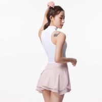China High Waist Workout Women Golf Skirts Mesh Design Anti - Glare  With Shorts for sale