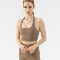 China New Hanging Neck Shockproof Sexy Yoga Bra Nylon Woman Sport Bra for sale