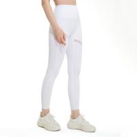 China Traceless Mesh Breathable Yoga Pants Capri Women High Waist Nude Sports Tights for sale