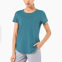 China Nuls Printed Ladies Yoga Tops Loose High Elastic Short Sleeved T Shirt for sale