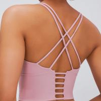 China Solid Color Fine Shoulder Strap Sports Bra Cross Back Sports Underwear for sale