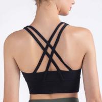 China 10 colors High Quality Nude V neck Girl Sports Bra Gym workout Fitness Clothing for sale