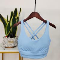 China 10 colors High Quality Nude V neck Girl Sports Bra Gym workout Fitness Clothing for sale