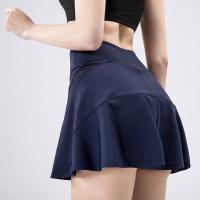 China High Elastic Female Tennis Skirts Spliced Mesh With Inner Pockets Golf Skirts for sale