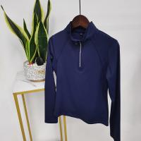 China Navy Western Long Baselayer Zip Horse Riding T Shirts Custom Logo for sale