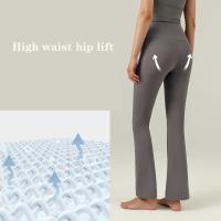 China coffee Flared Yoga Pants Women Summer Hip Lifting Nude Casual Leggings for sale