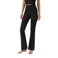 China coffee Flared Yoga Pants Women Summer Hip Lifting Nude Casual Leggings for sale