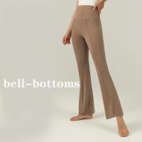 China coffee Flared Yoga Pants Women Summer Hip Lifting Nude Casual Leggings for sale