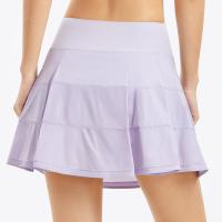 China Purple High Waisted Pleated Golf Tennis Skirt for Women Built-in Pockets Shorts for sale