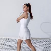China White Mesh Womens Golf Clothes Breathable Safety Lining Tennis Skirts Suit for sale