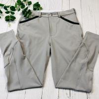 China Gray XL Men Equestrian Leggings Polyester Knee Silicone Horse Riding Breeches Pocket for sale