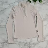 China Zipper Gray Horse Riding Tops T Shirt 4 Way Stretchy Active Equestrian Clothing for sale