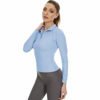 China Blue Women Anti UV Horse Riding Tops Equestrian Shirts 230gsm for sale